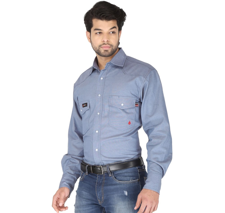 Buy Fire Resistant Solid Snap Shirts for Men - Forge Fr – FORGE FR