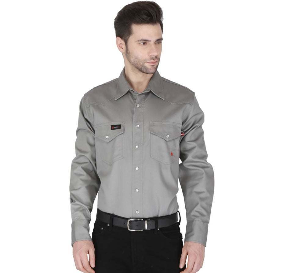 Buy Fire Resistant Solid Snap Shirts for Men - Forge Fr – FORGE FR